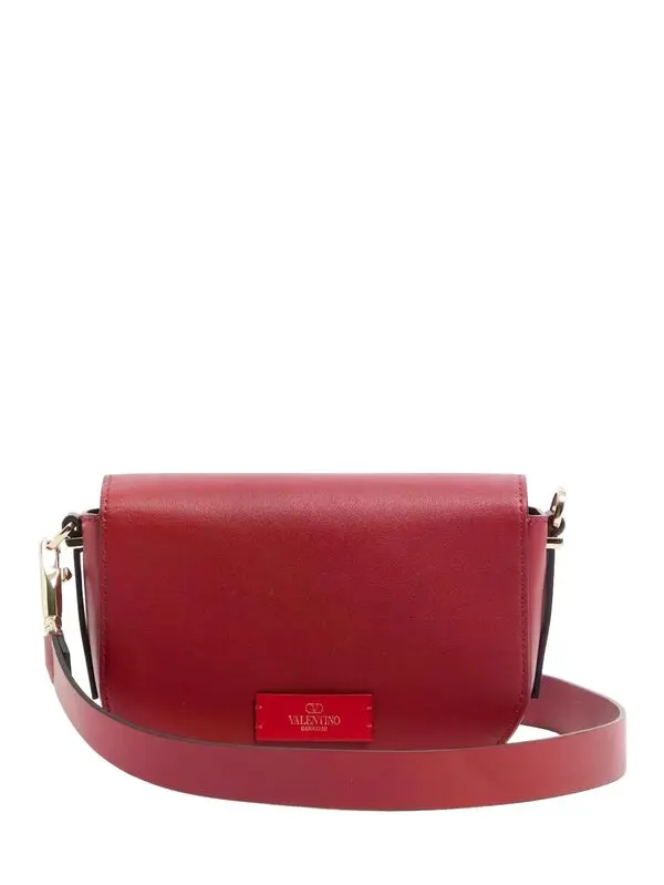Valentino Garavani Vlogo Walk Small Shoulder Bag In Calfskin - Red