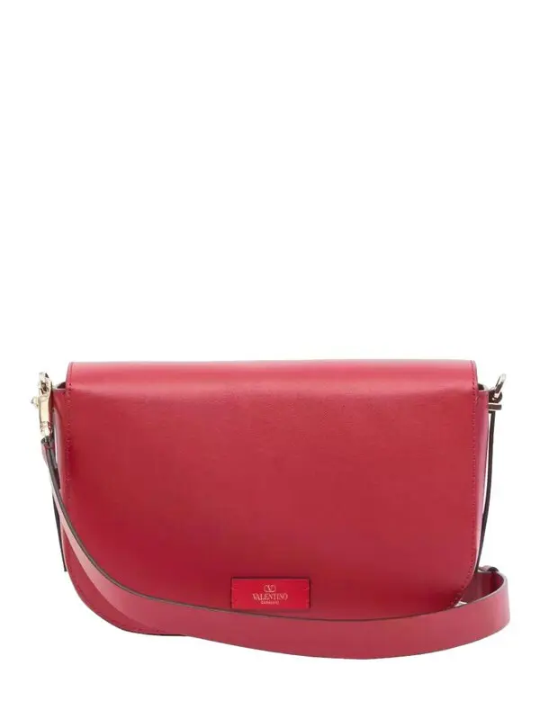 Valentino Garavani Vlogo Walk Calfskin Shoulder Bag - Red