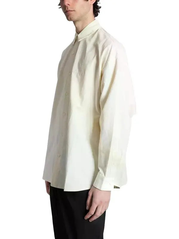 Fear Of God Essentials Embroidered-logo Cotton Shirt - Neutrals