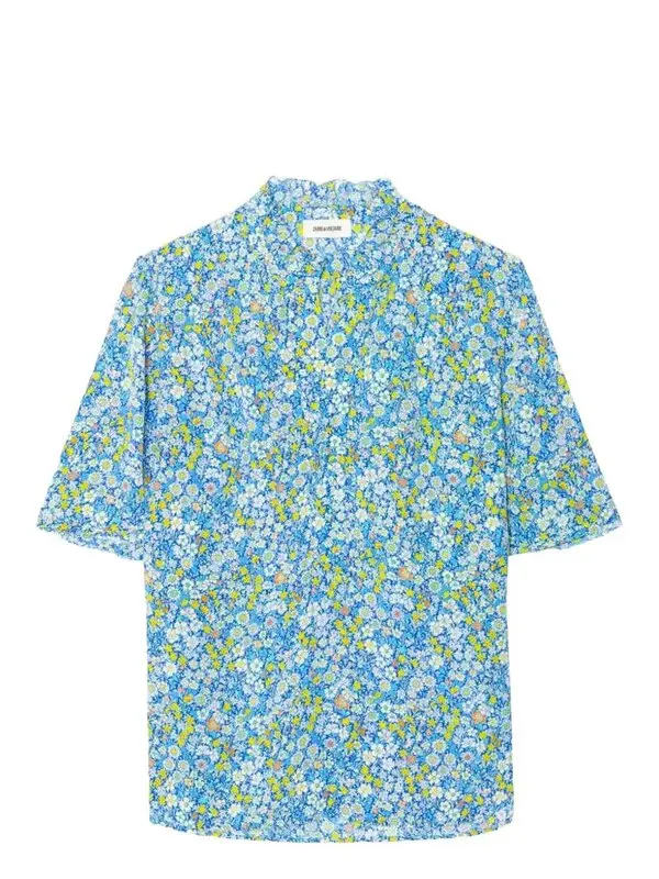 Zadig&Voltaire Topher Floral-print Blouse - Blue