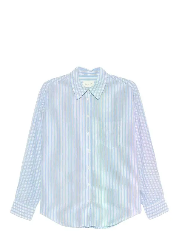 Gant Striped Cotton Shirt - Blue
