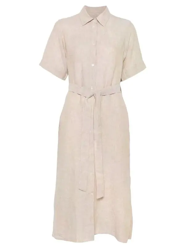 Gant Belted Button-down Midi Dress - Neutrals