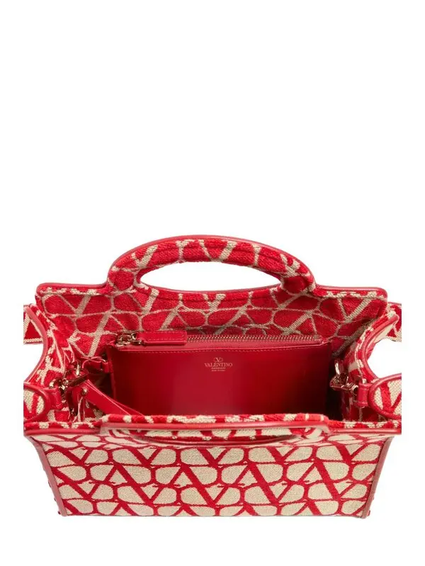 Valentino Garavani Toile Iconographe Small Shopping Bag - Neutrals
