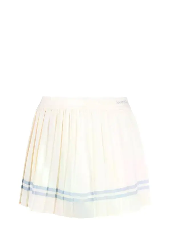 Sporty & Rich Pleated Skort With Stripe Detailing - Neutrals