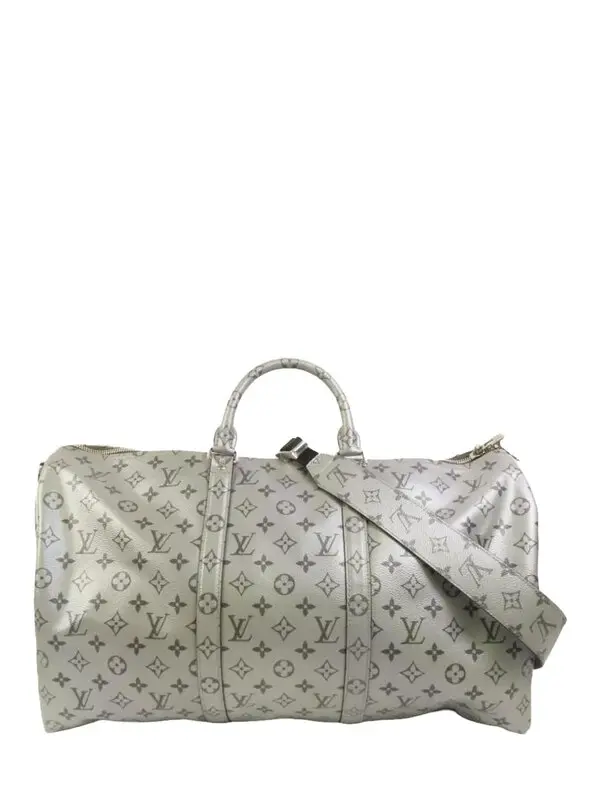 LOUIS VUITTON 50 Keepall Bandoulière Monogram Reflect Tote Bag - Grey