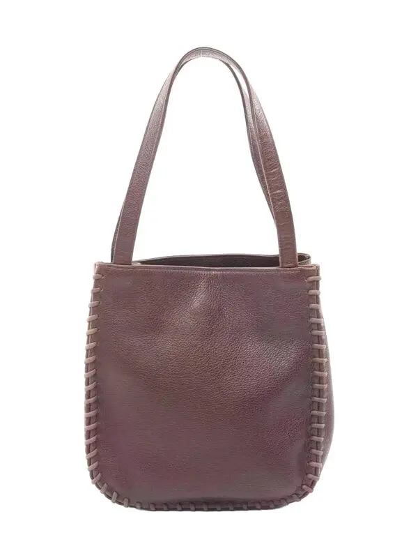 Saint Laurent 2000s Whipstitch Leather Handbag - Brown