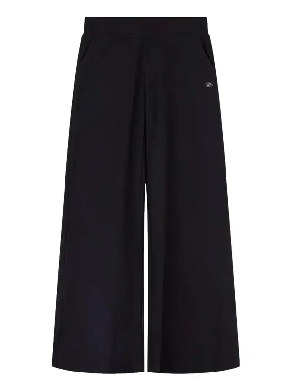 EA7 Wide-leg Logo-detail Trousers - Black