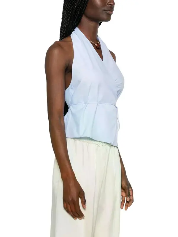 ST. AGNI Wrap Halterneck Top - Blue