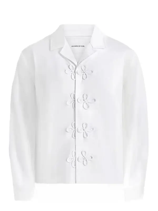 Manière De Voir Valen In Applique-detail Long-sleeve Shirt - White