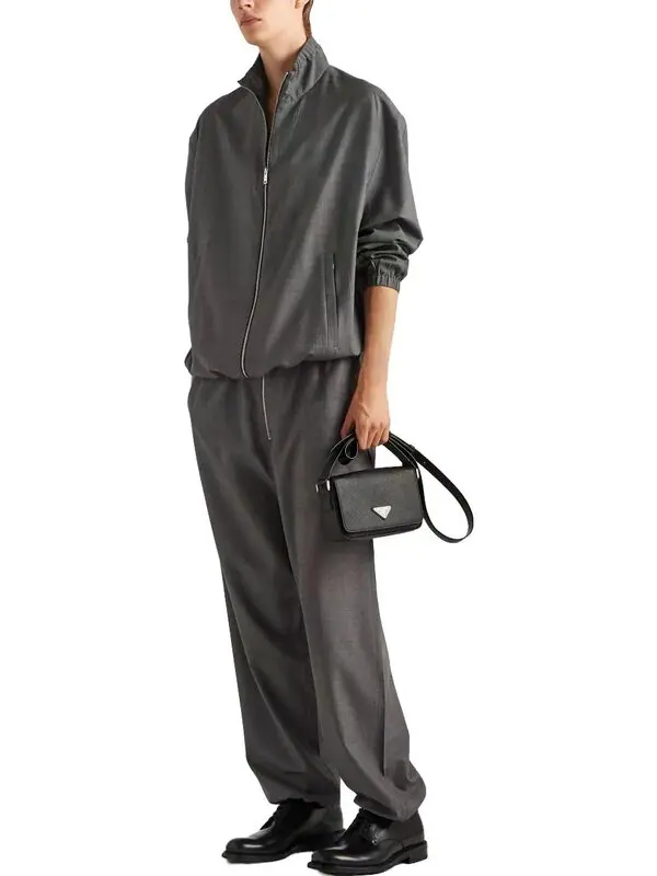Prada Virgin Wool Tailored Trousers - Grey