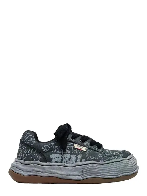 Mihara Yasuhiro Oliver Og Graffiti-print Chunky Sneakers - Black