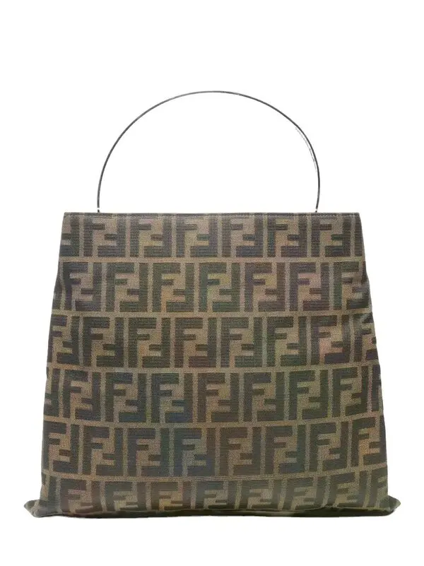 Fendi 1990-2010s Zucca Metal-handle Bag - Brown