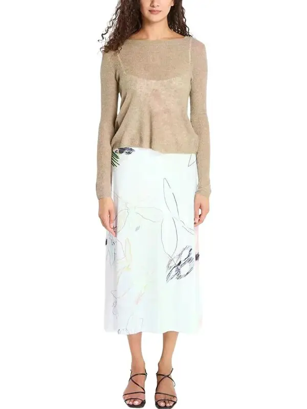 Desigual Floral-print Layered Midi Dress - Neutrals
