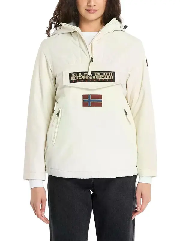 NAPAPIJRI Logo Patch Hooded Jacket - Neutrals