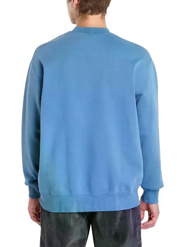 SAMSOE SAMSOE Logo Print Crewneck Sweatshirt - Blue