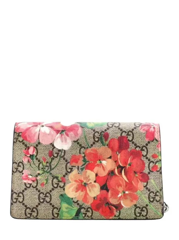 Gucci Dionysus Bag Blooms Print Gg Coated Canvas Super Mini Crossbody Bag - Brown