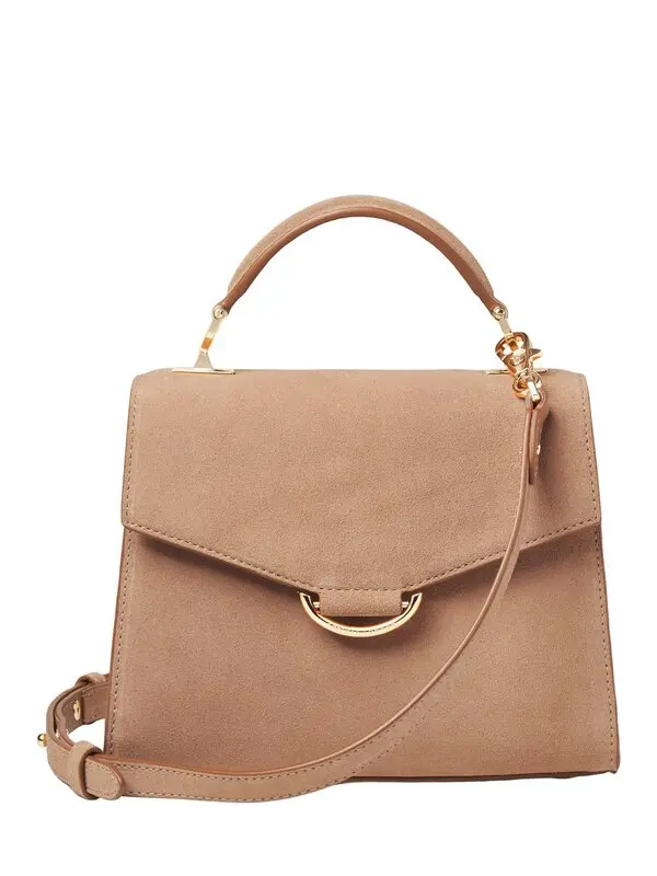 ASPINAL OF LONDON Midi Suede Mayfair 3 Top-handle Bag - Brown