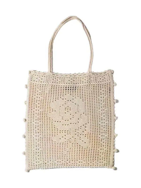 Miu Miu Cotton Crochet Tote Bag - Neutrals