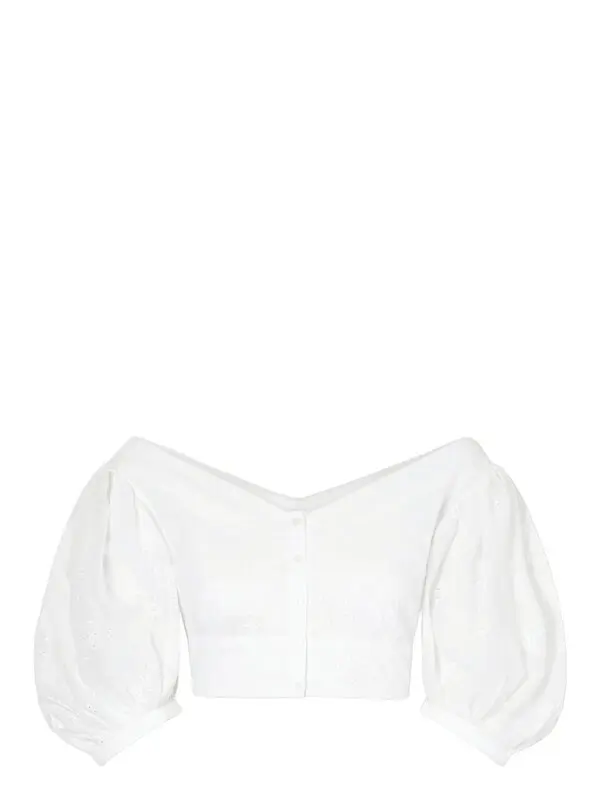 Thierry Colson Clara Embroidered Cotton-voile Blouse - Neutrals