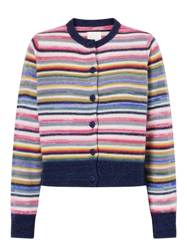 Suzie Kondi Kandria Cropped Striped Cashmere Cardigan - Multi