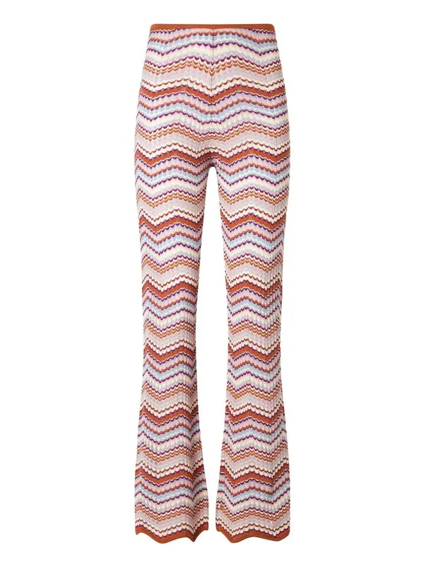 Rixo Boni Striped Chocheted Cotton Straight-leg Pants - Multi