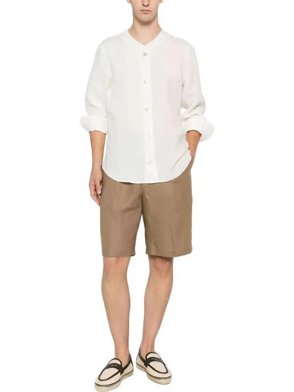 Eleventy V-neck Buttoned Shirt - Neutrals