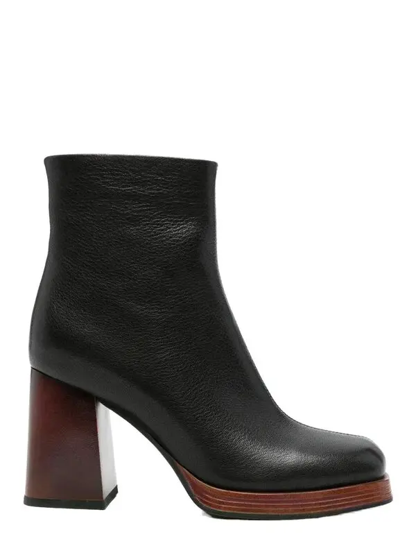 ADRIANNA FERETTI Square-toe Ankle Boots - Black