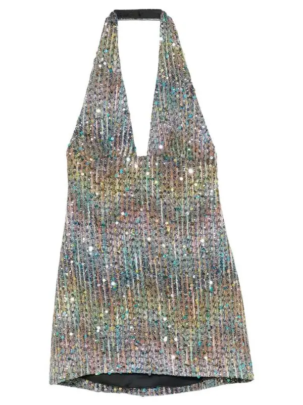 Missoni Sequin-embellished Halterneck Mini Dress - Silver