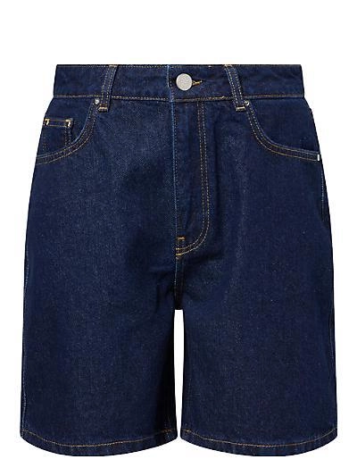 THE COUTURE CLUB High-waisted Cotton Denim Shorts - Indigowash
