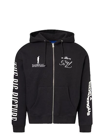 AWAKE NY Big Embroidered Cotton Hoodie - Black