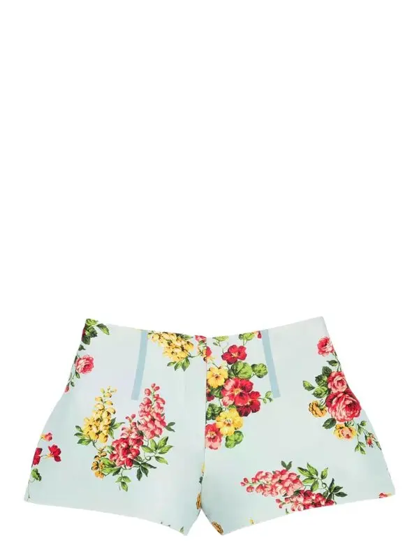 Brandon Maxwell Floral-print Shorts - Blue