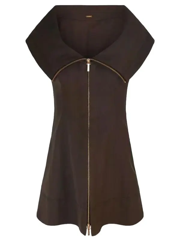 Cult Gaia Avie Zip-up Mini Dress - Brown