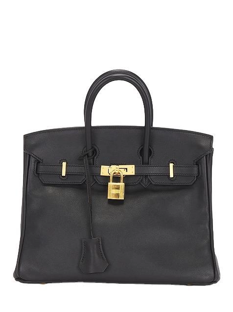 FWRD RENEW Hermes Swift Birkin 25 Handbag - Black