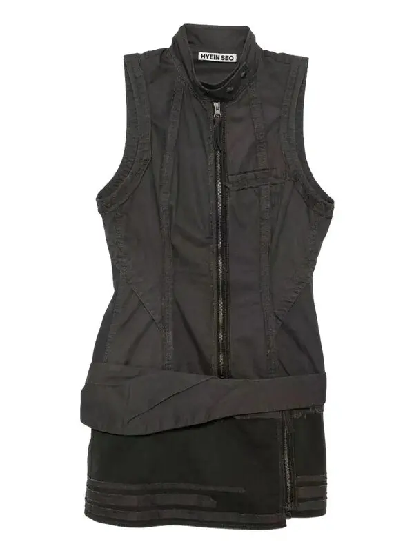 HYEIN SEO Sleeveless Moto Mini Dress - Grey