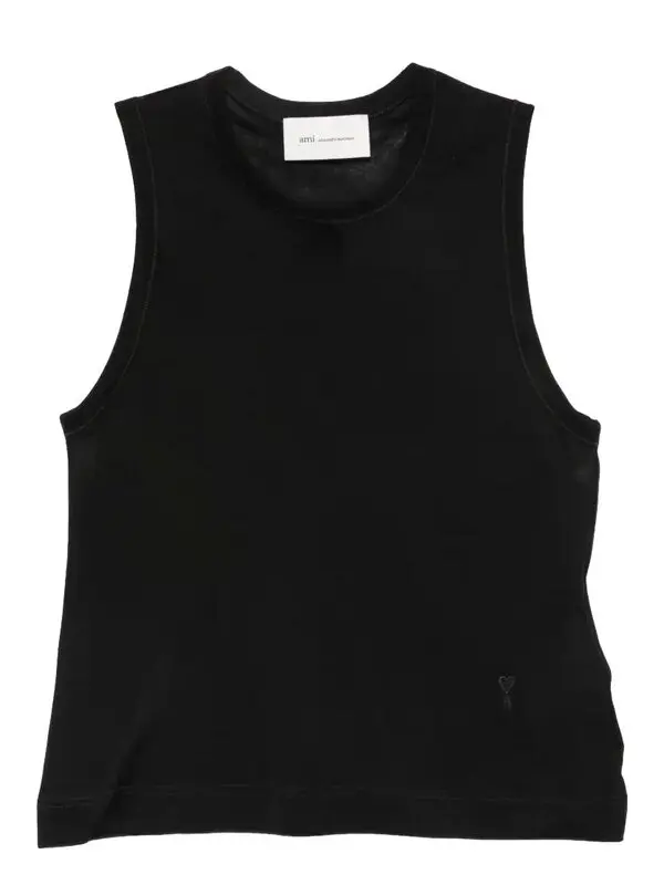 AMI Paris Logo-embroidery Tank Top - Black