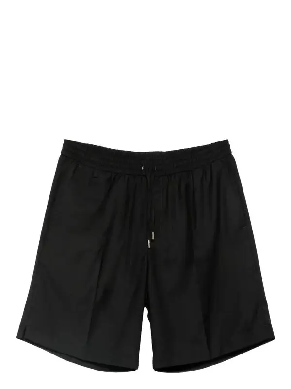 BRIGLIA 1949 Pleated Drawstring Shorts - Black