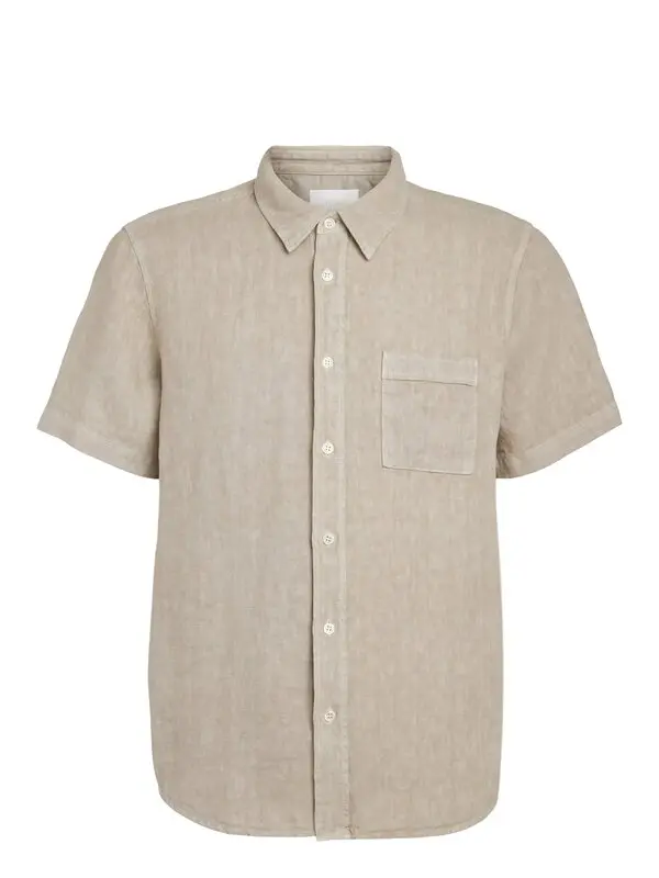 Citizens Of Humanity Linen Short-sleeve Cairo Shirt - Beige