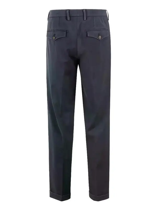 MYTHS Zeus Pleated Turn-up Trousers - Blue