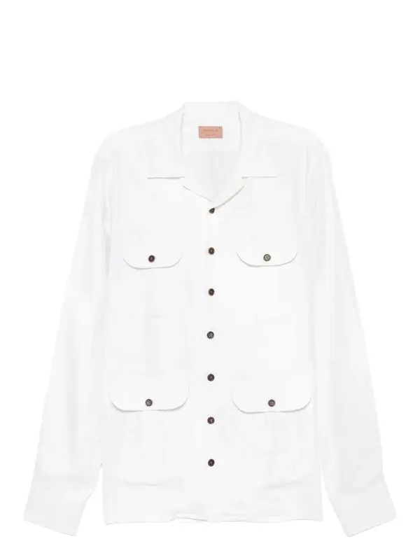 BORRIELLO NAPOLI Four-pocket Overshirt - White