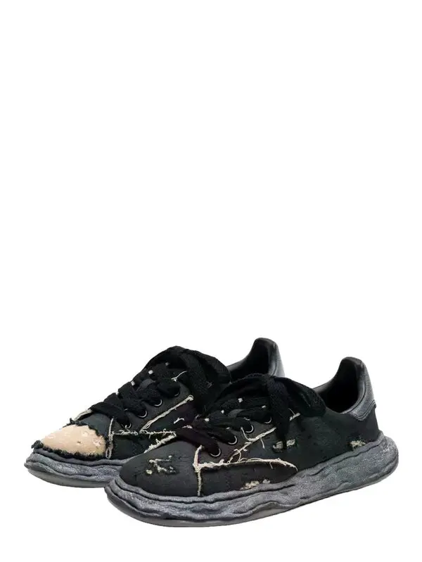 Mihara Yasuhiro Distressed-effect Chunky-sole Sneakers - Black