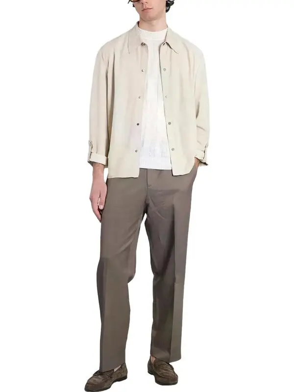 SALVATORE SANTORO Suede-finish Shirt Jacket - Neutrals