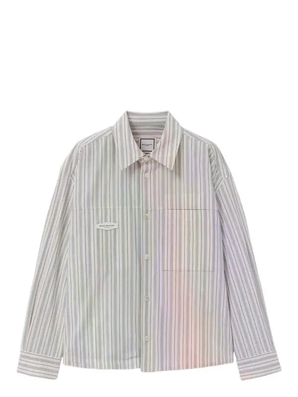 WOOYOUNGMI Striped Embroidered Shirt - Neutrals