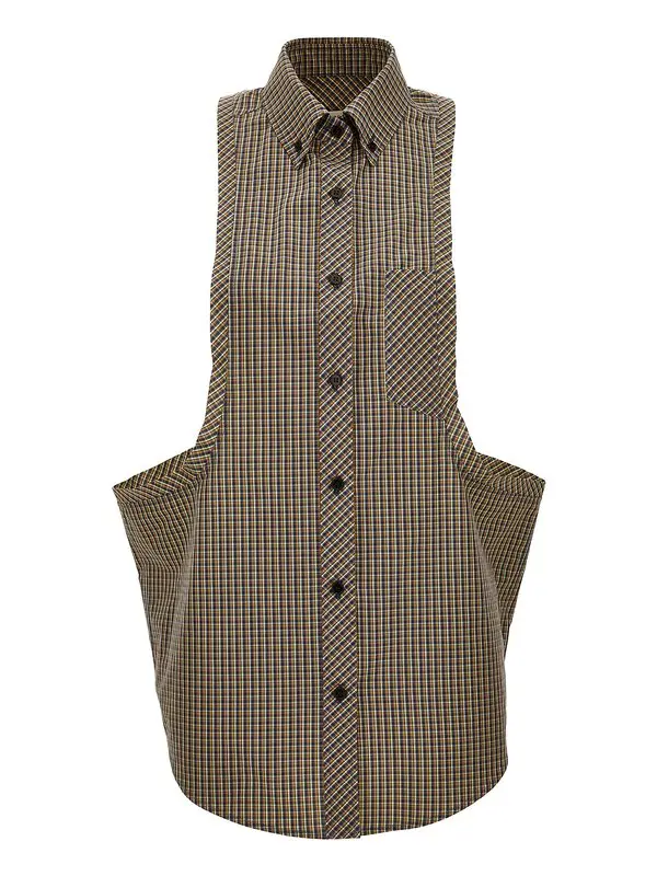 Versace Micro-check Cotton-poplin Shirt - Multi