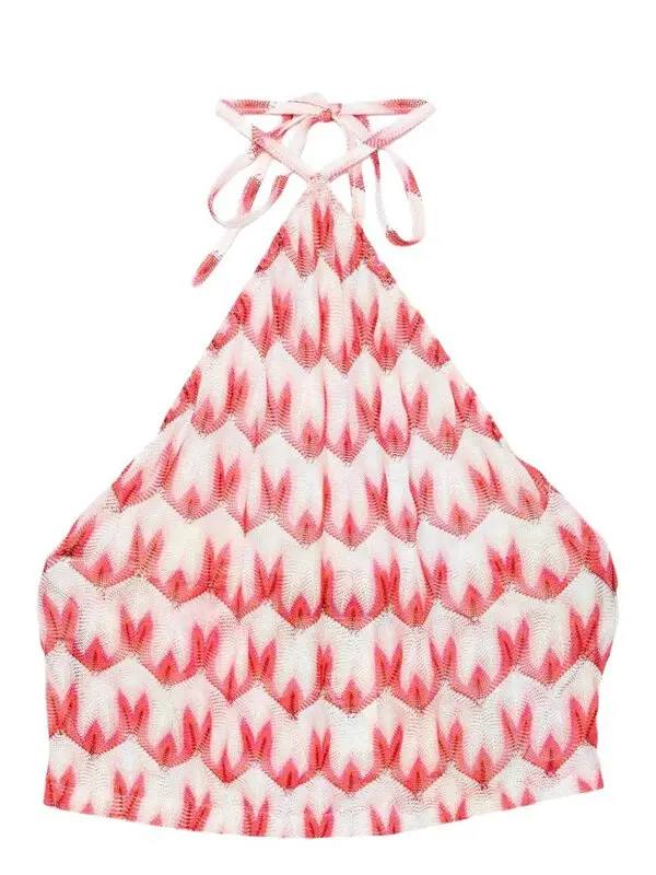 Missoni Zigzag-knit Halterneck Top - Red