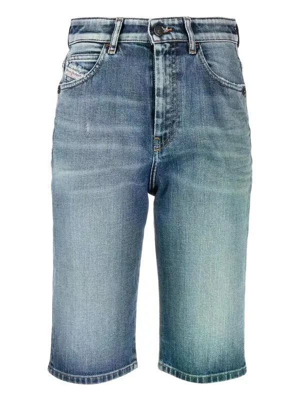 DIESEL® Knee-length Denim Shorts - Blue