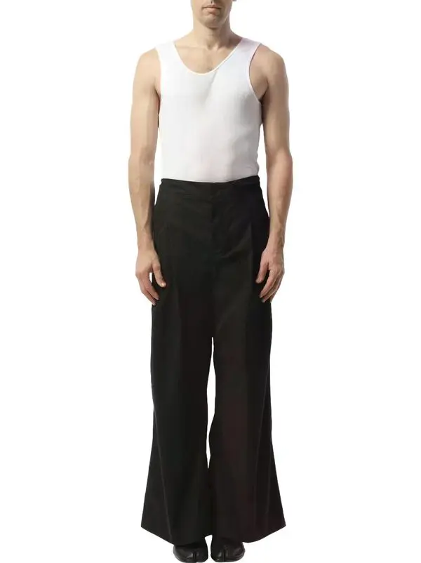 ENTIRE STUDIOS Pleated Wide-leg Trousers - Black