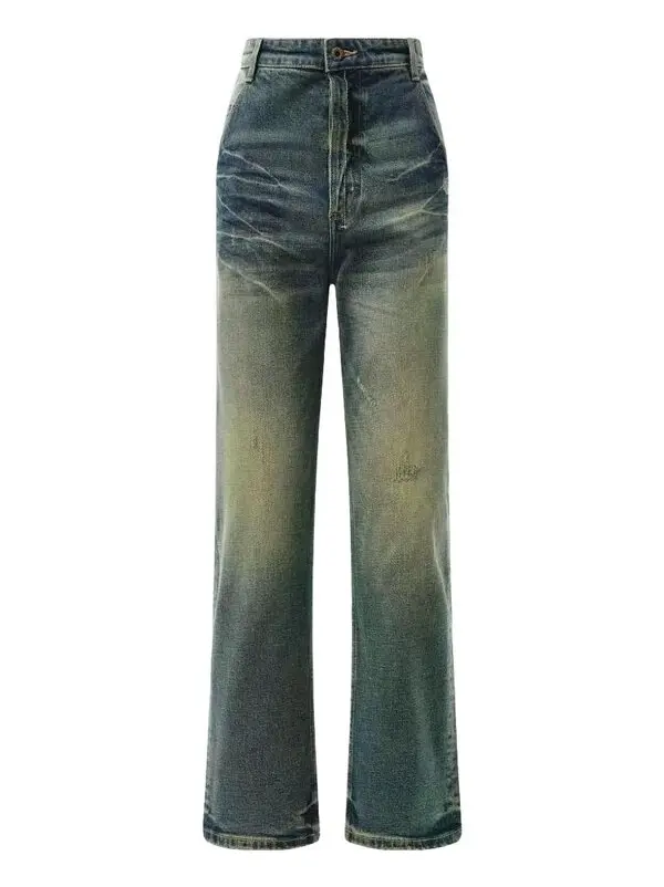 FAX COPY EXPRESS Whiskering Effect Jeans - Blue