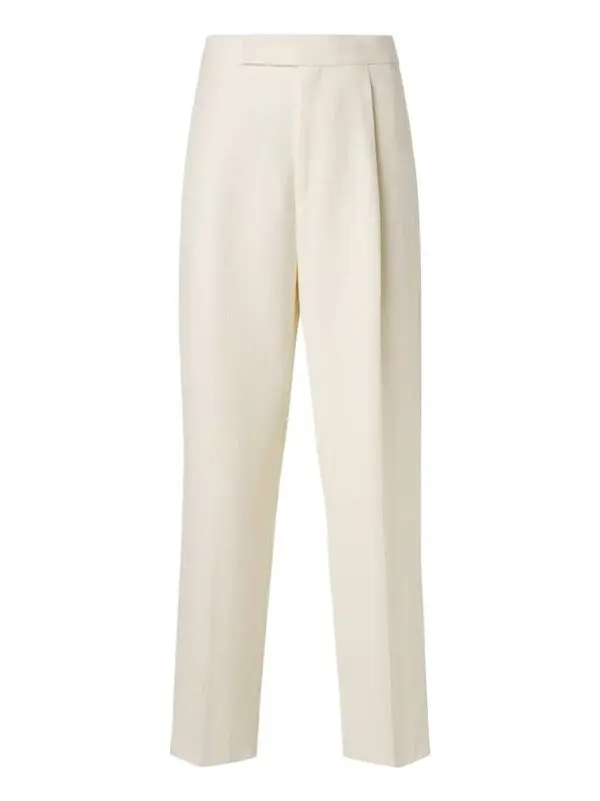 Zegna Wool And Linen Wide-leg Trousers - White