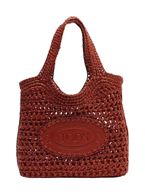 TOD'S Small Woven Tote Bag - Red