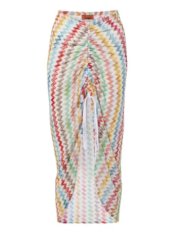 Missoni Zigzag Asymmetric Midi Skirt - Multicoloured